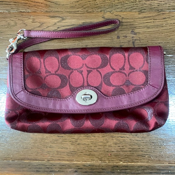 Coach | Bags | Coach Campbell Signature Large Wristlet | Poshmark